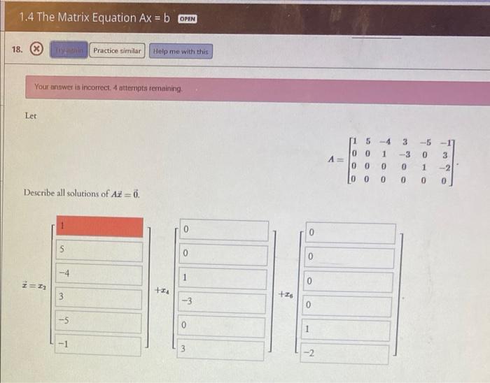 Solved Your answer is incorrect, 4 attempts remaining. Let | Chegg.com