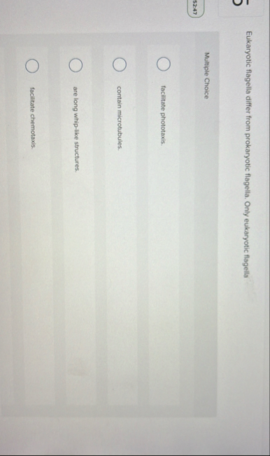 Solved Eukaryotic flagella differ from prokaryotic flagella. | Chegg.com