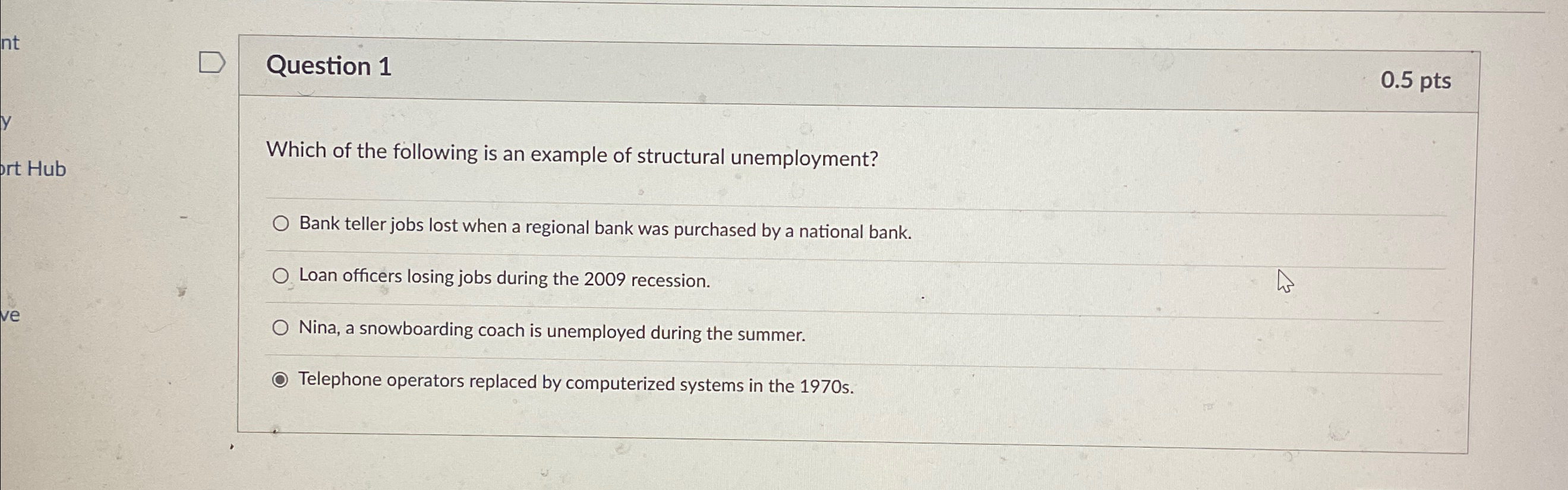 Solved Question 10.5ptsWhich of the following is an example | Chegg.com