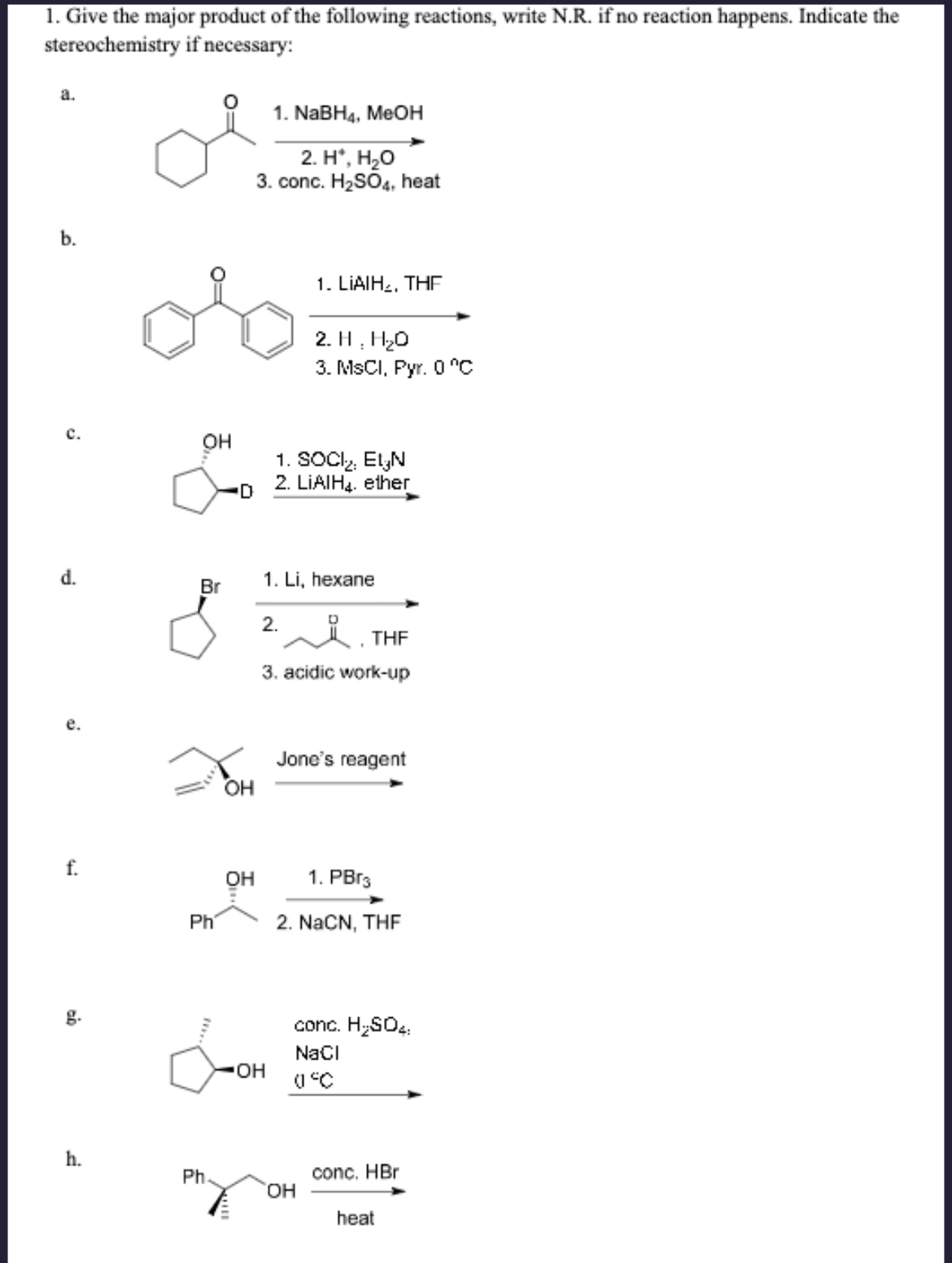 Solved Give The Major Product Of The Following Reactions