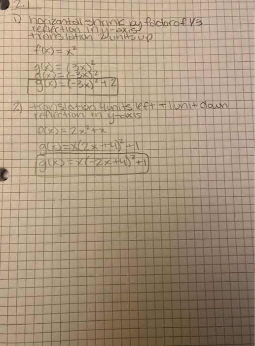 [Solved]: are these right? horizontal shrink by factoro ( f