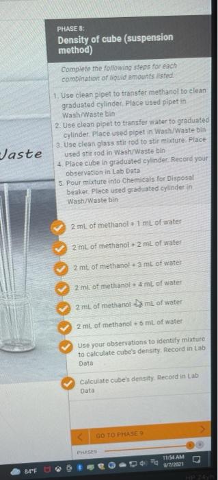 DENSITY DENSITY OF A PLASTIC CUBE INTRODUCTION | Chegg.com