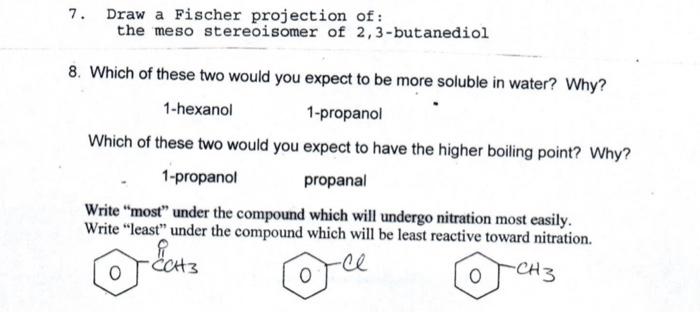 Solved 7. Draw a Fischer projection of: the meso | Chegg.com