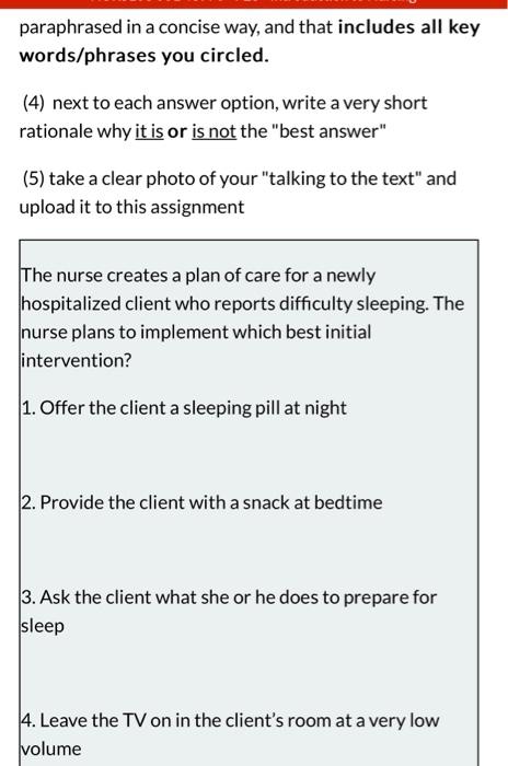 Solved paraphrased in a concise way, and that includes all | Chegg.com