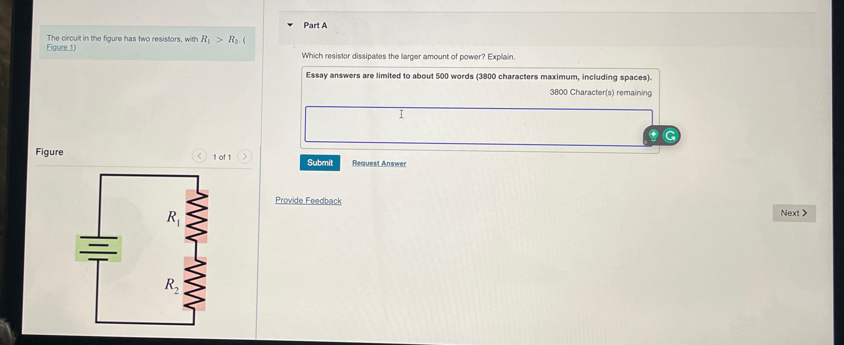 Solved The circuit in the figure has two resistors, with | Chegg.com