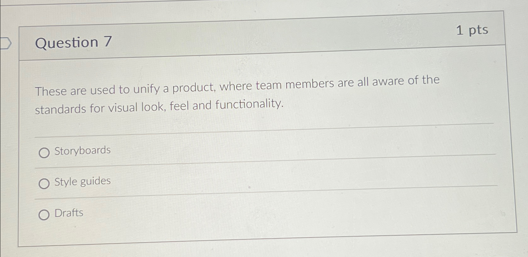 Solved Question 71 ﻿ptsThese are used to unify a product, | Chegg.com