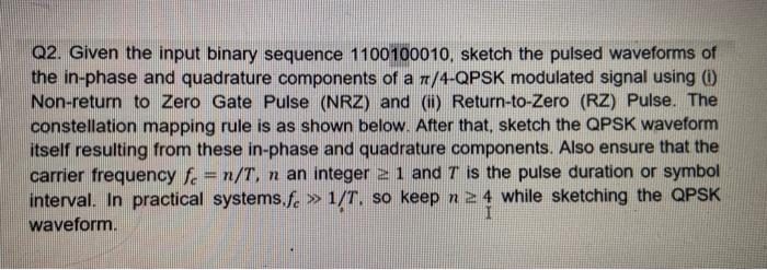 Solved Q2 Given The Input Binary Sequence 1100100010 8554