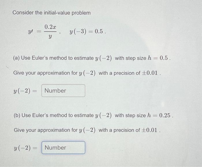 Solved Consider the initial-value problem | Chegg.com