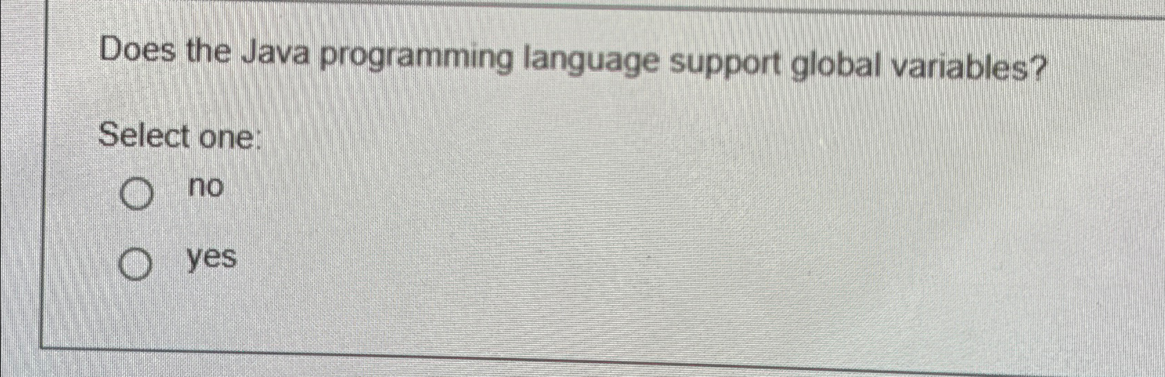 Solved Does the Java programming language support global | Chegg.com