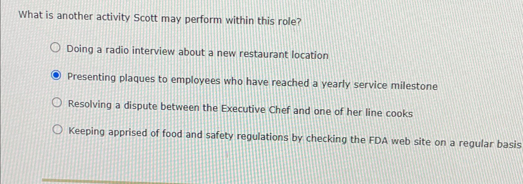 Solved What is another activity Scott may perform within | Chegg.com