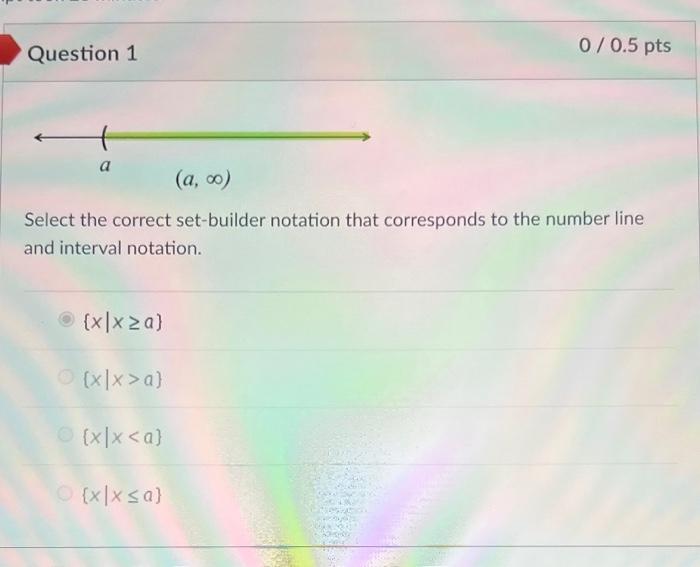 Solved Question 1 0/0.5pts Select the correct set-builder | Chegg.com Solved Question 1 0/0.5pts Select the correct set-builder | Chegg.com