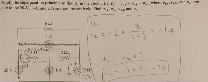 Solved Apply the superposition principle to find vo in the | Chegg.com