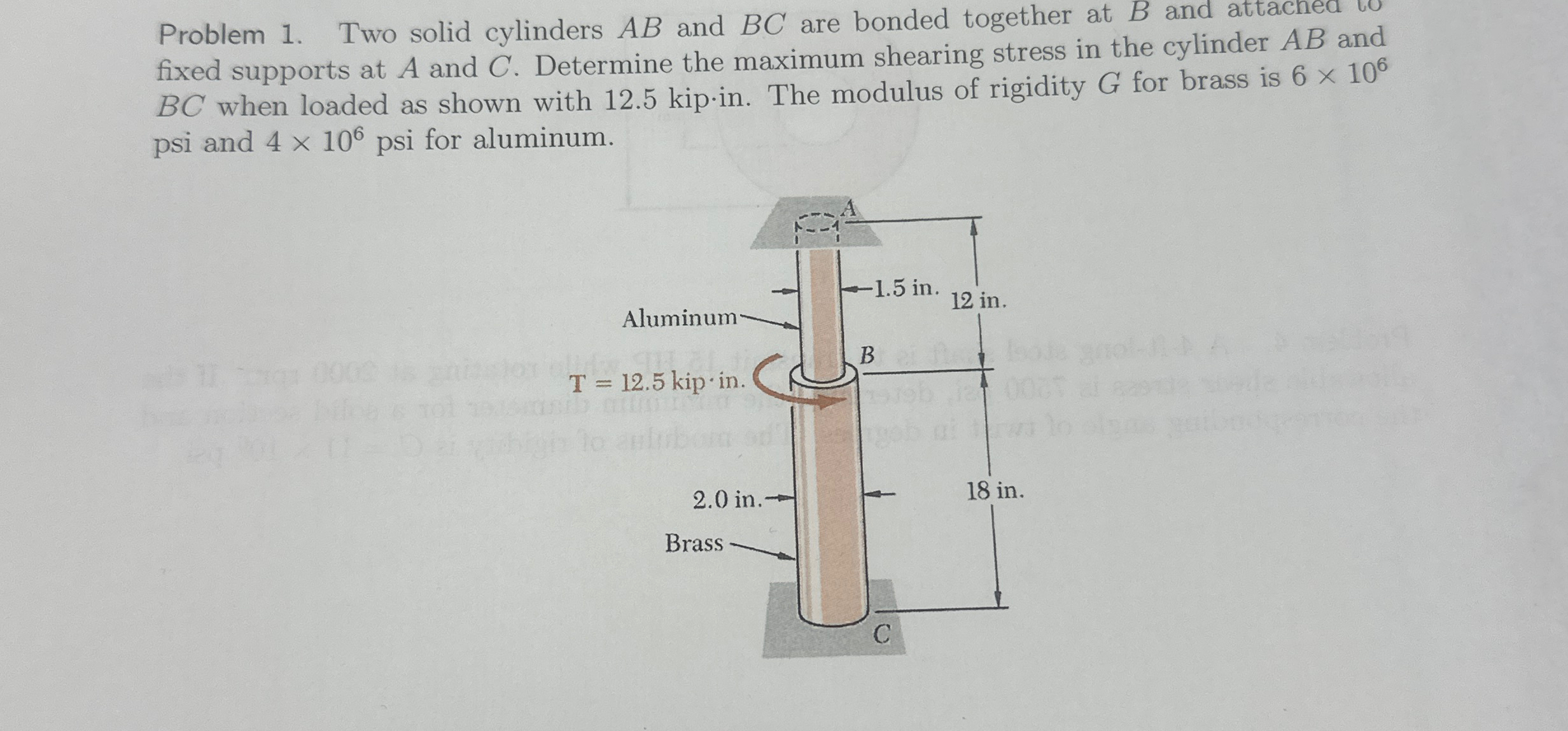 Solved Problem 1. ﻿Two solid cylinders AB ﻿and BC ﻿are | Chegg.com