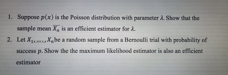 Solved 1. Suppose p(x) is the Poisson distribution with | Chegg.com