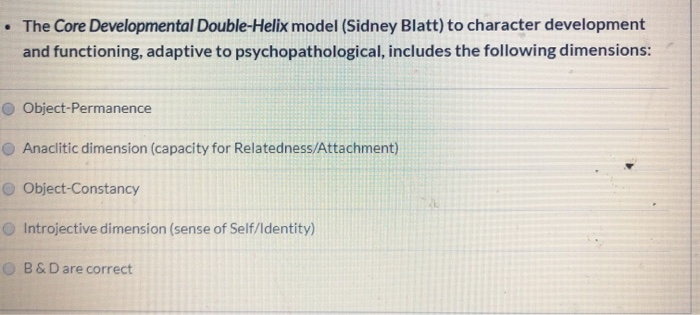 Solved The Core Developmental Double-Helix model (Sidney | Chegg.com