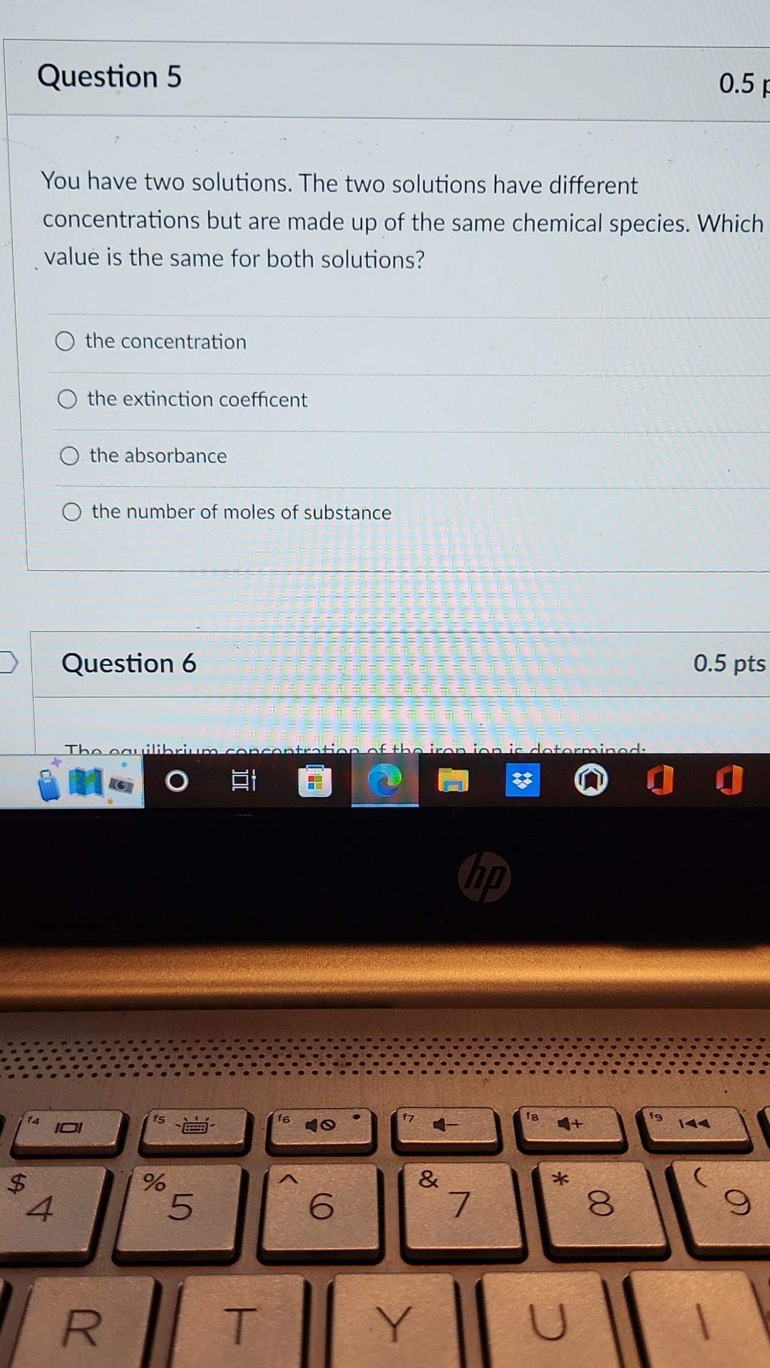Solved You have two solutions. The two solutions have | Chegg.com