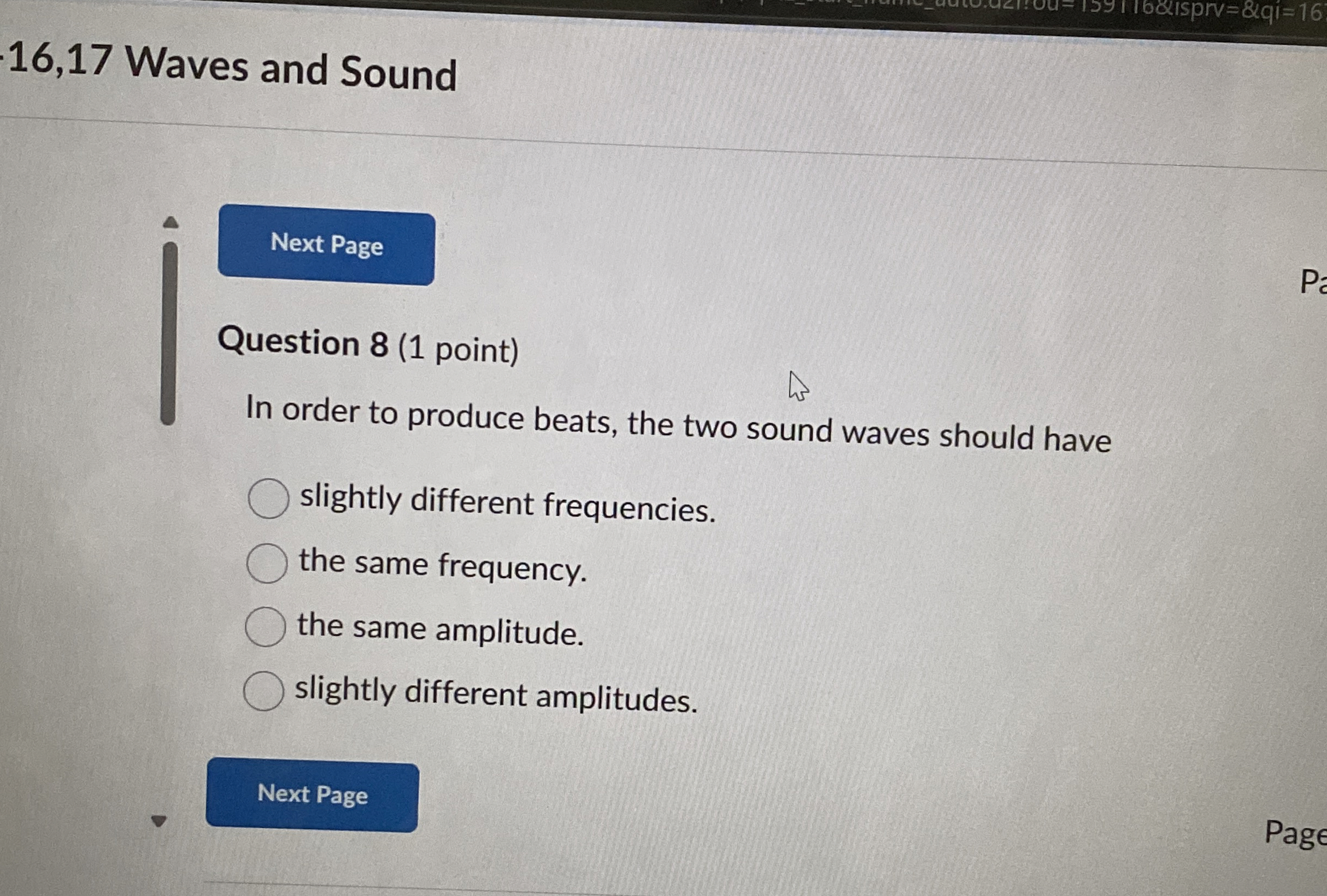 Solved 16,17 ﻿Waves and SoundQuestion 8 (1 ﻿point)In order | Chegg.com