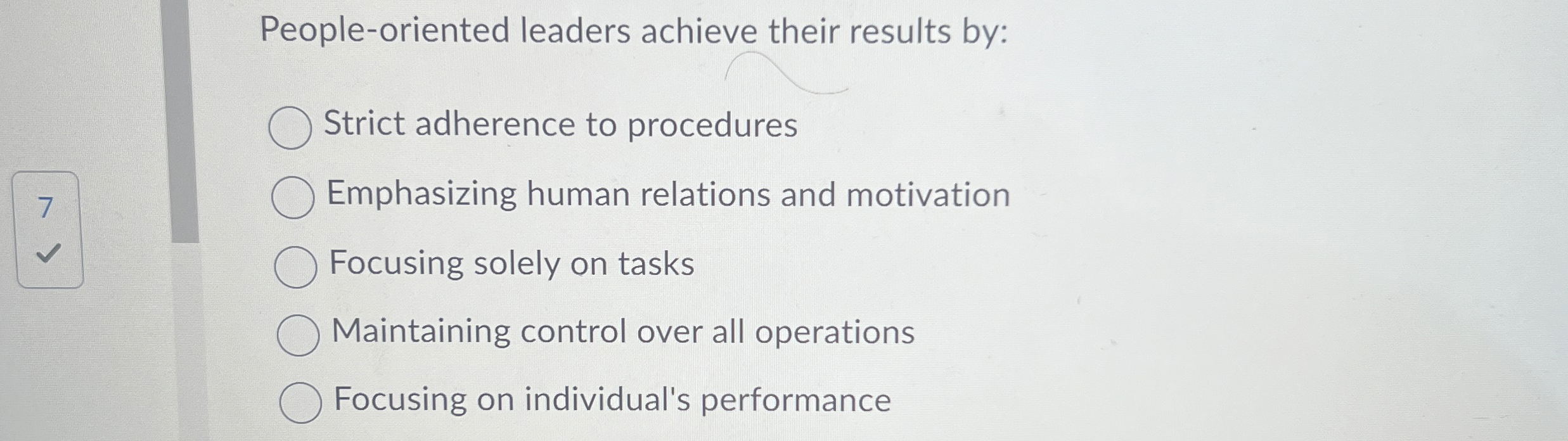 Solved People-oriented leaders achieve their results | Chegg.com
