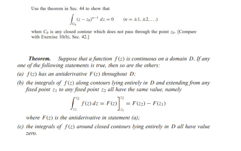Solved Use the theorem in Sec. 44 ﻿to show | Chegg.com