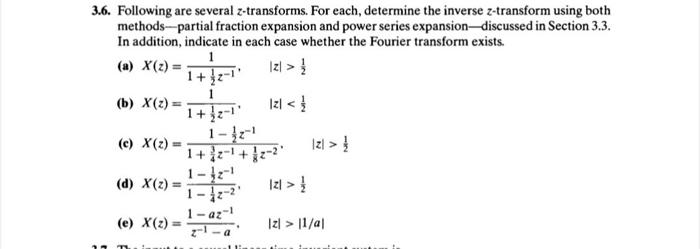 Solved 3.6. Following are several z-transforms. For each, | Chegg.com