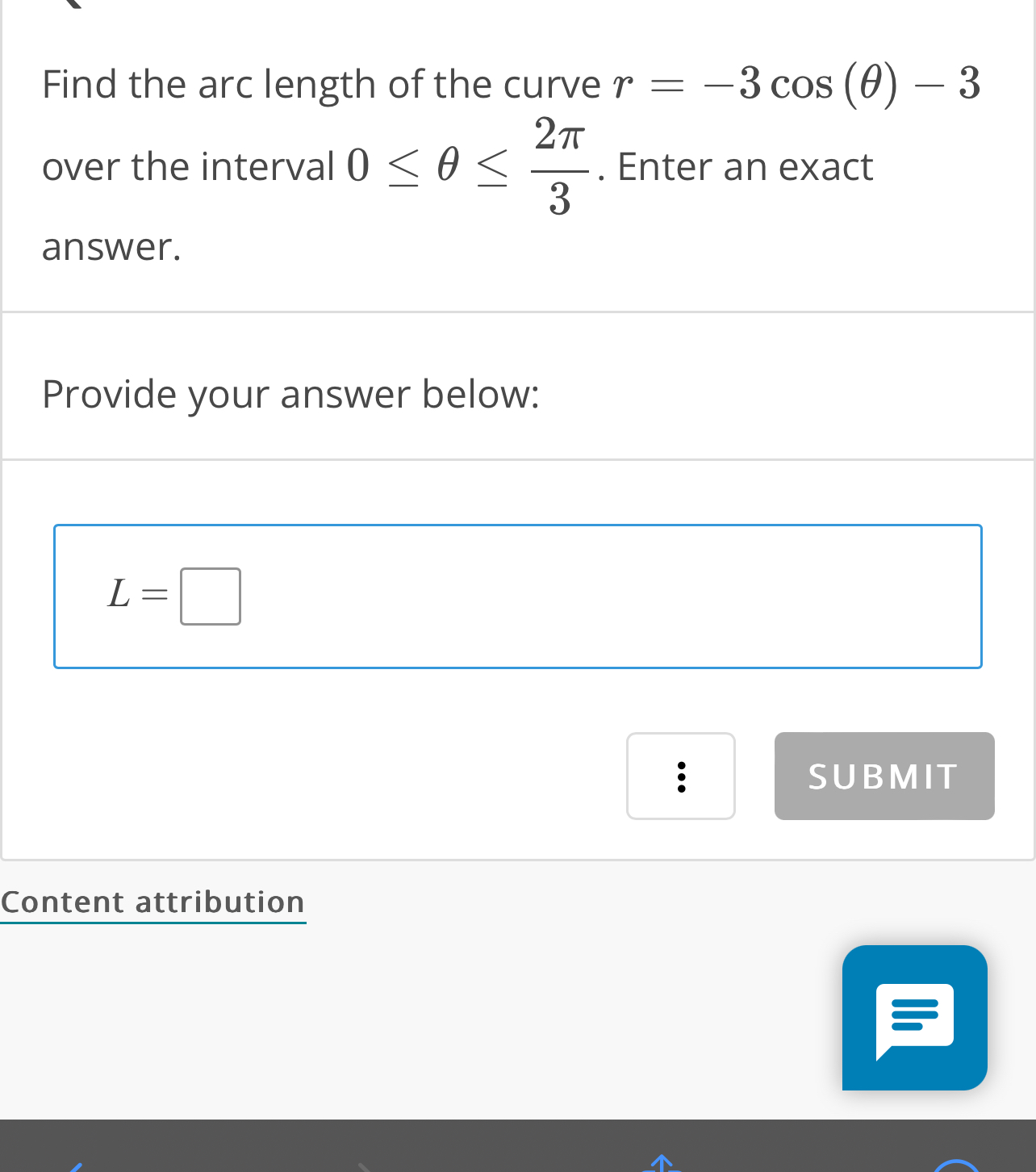 Solved Find the arc length of the curve r=-3cos(θ)-3 ﻿over | Chegg.com