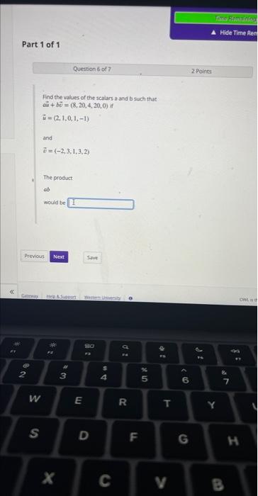 Solved Find the values of the scalars a and bs such that | Chegg.com