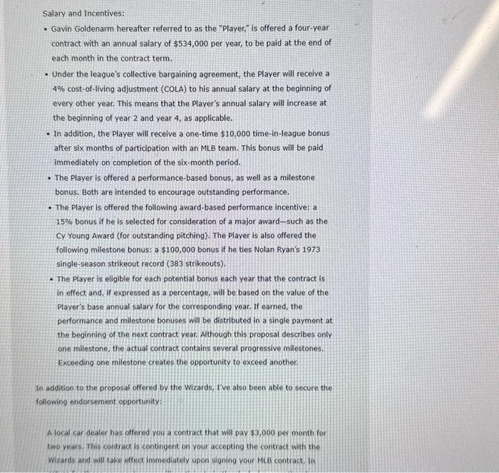 Gavin Goldenarm's Contract Evaluation Worksheetin | Chegg.com