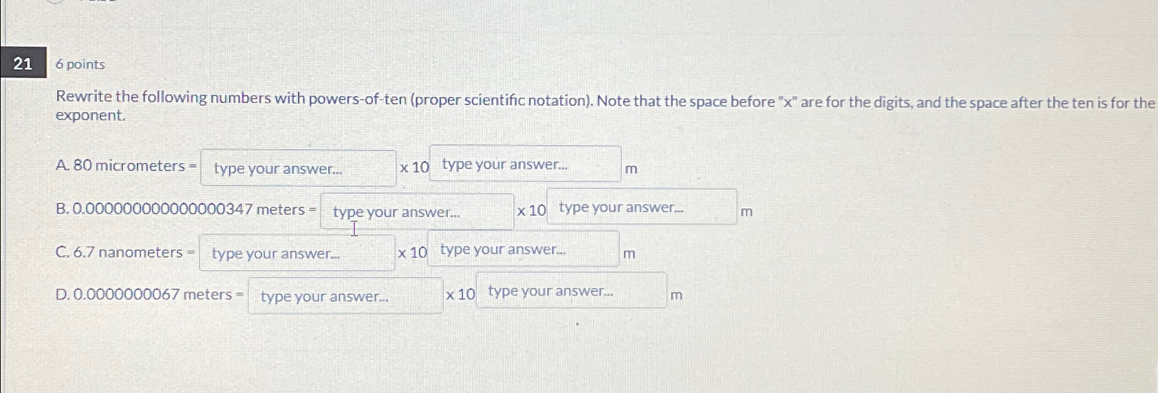 Solved 216 ﻿pointsRewrite the following numbers with | Chegg.com