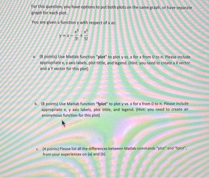 Solved For this question, you have options to put both plots | Chegg.com