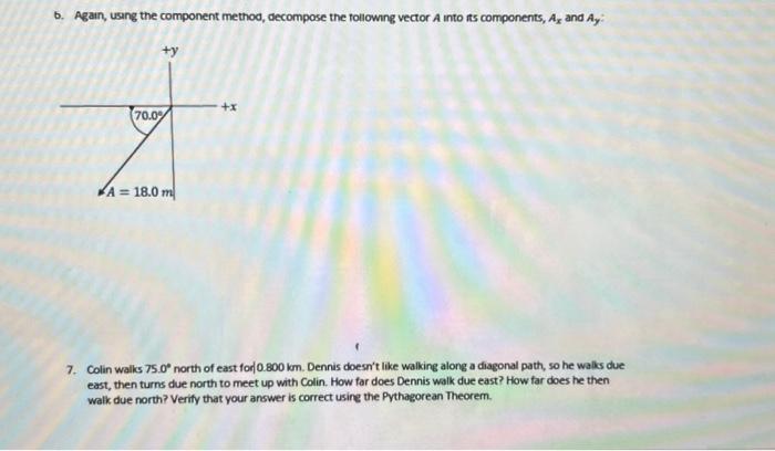 Solved b. Again, usang the component method, decompose the | Chegg.com