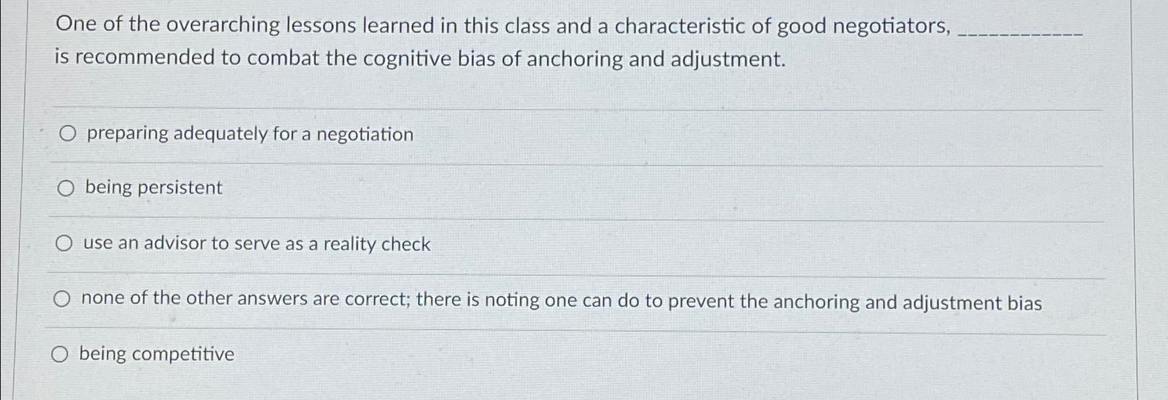 Solved One of the overarching lessons learned in this class | Chegg.com