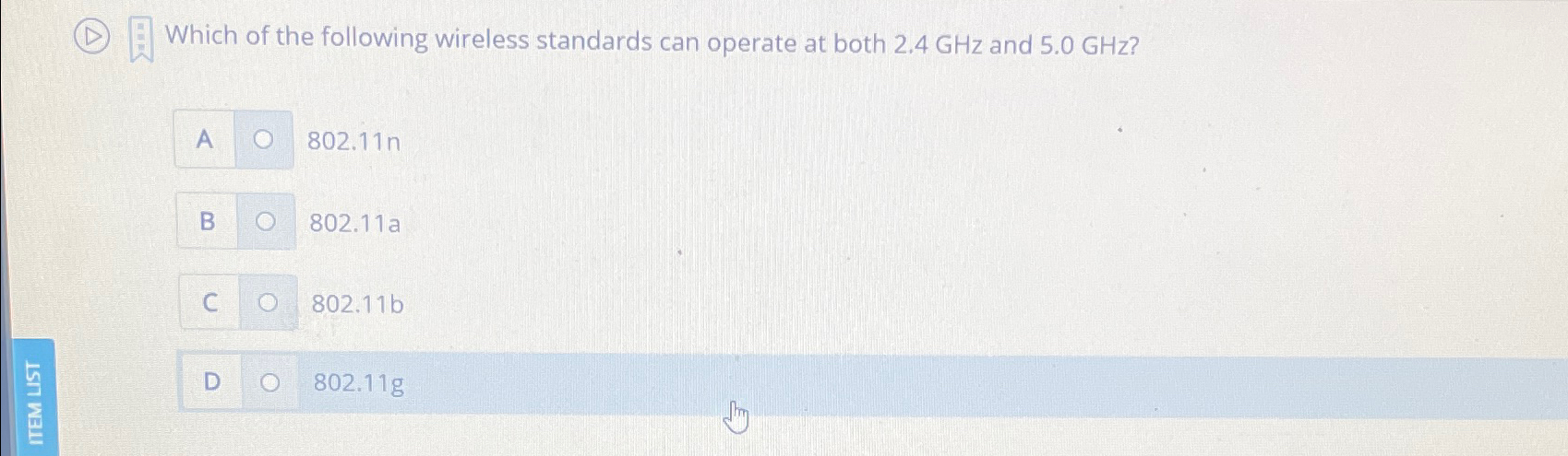 Solved Which of the following wireless standards can operate | Chegg.com