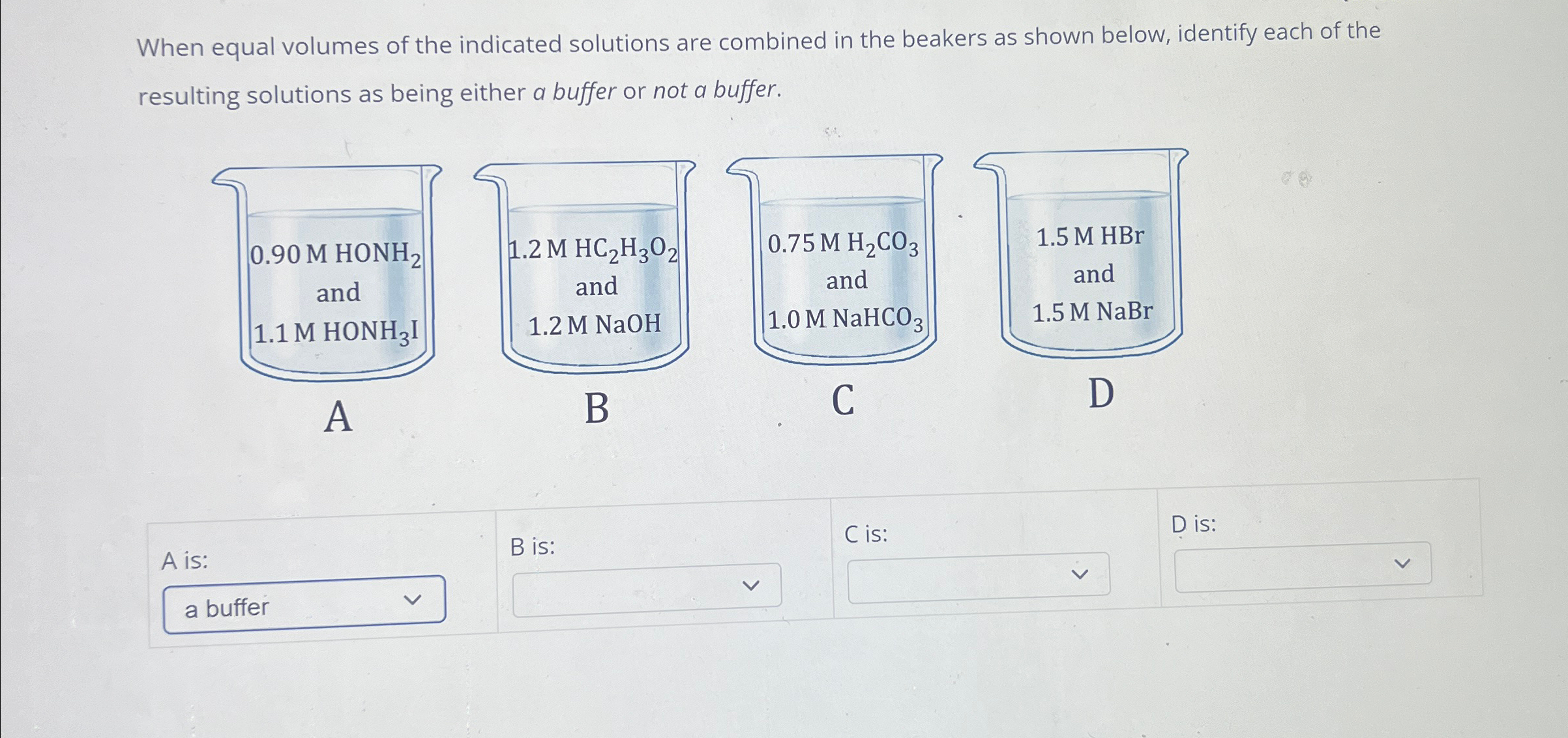 Solved When equal volumes of the indicated solutions are | Chegg.com