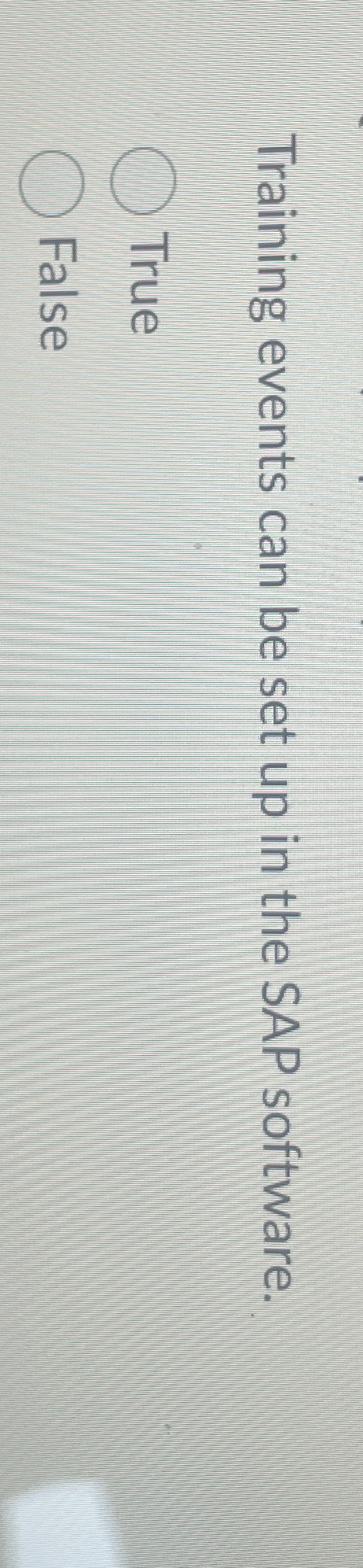 Solved Training events can be set up in the SAP | Chegg.com