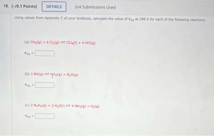 Solved Using values from Appendix C of your textbook, | Chegg.com