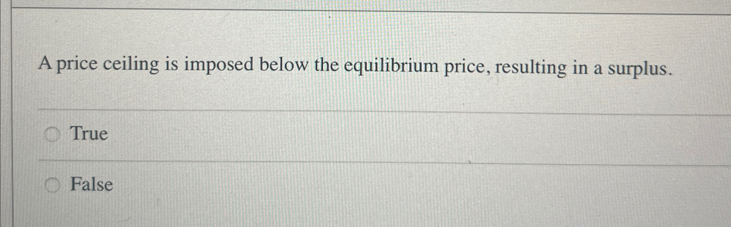 Solved A price ceiling is imposed below the equilibrium | Chegg.com