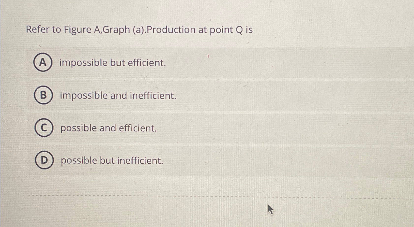 Solved Refer to Figure A,Graph (a).Production at point Q | Chegg.com
