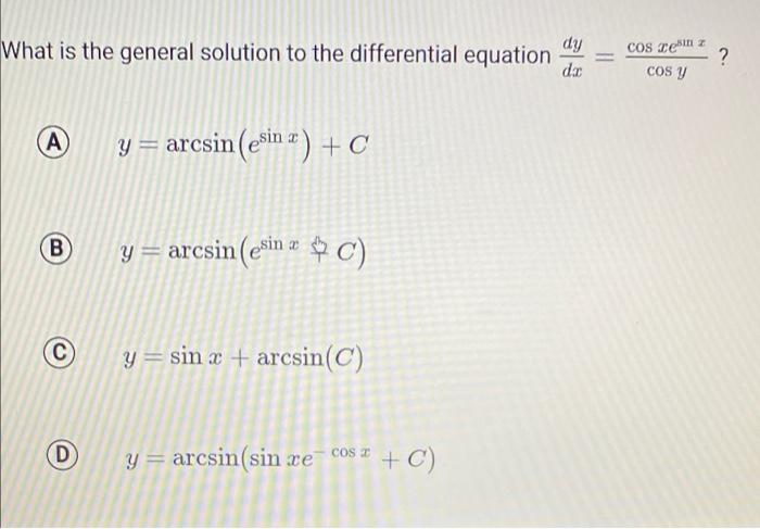 Solved What is the general solution to the differential | Chegg.com