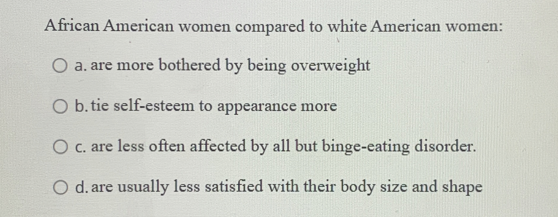 Solved African American women compared to white American | Chegg.com