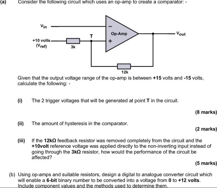 Solved Given that the output voltage range of the op-amp is | Chegg.com