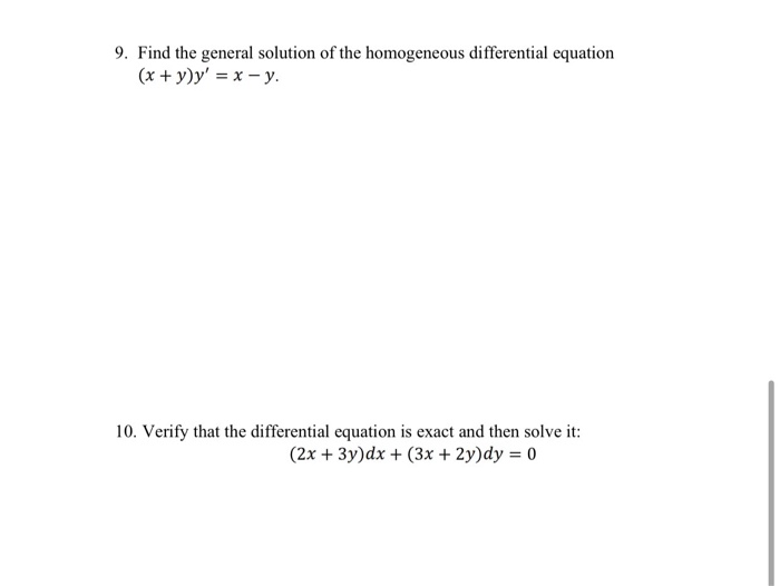 Solved 9. Find the general solution of the homogeneous | Chegg.com