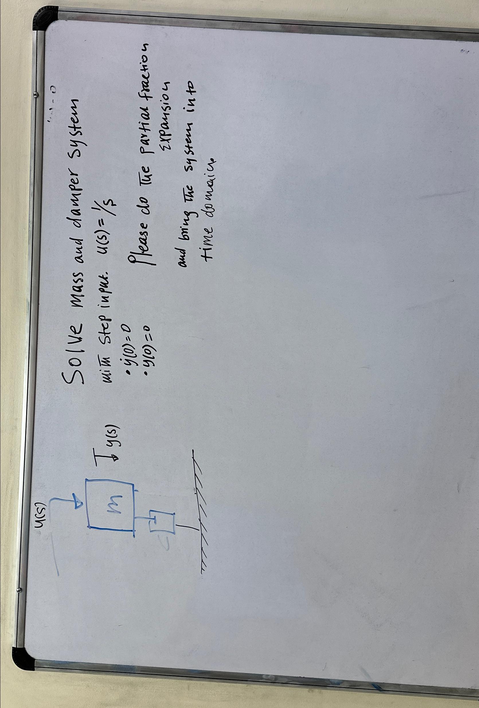 Solved Solve mass and damper system With step input. | Chegg.com
