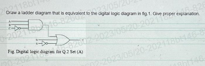 Solved Draw a ladder diagram that is equivalent to the | Chegg.com