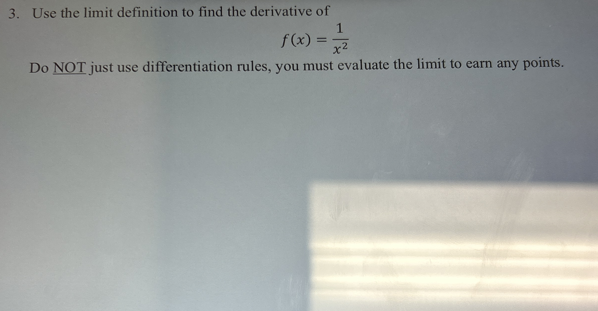 Solved Use the limit definition to find the derivative | Chegg.com