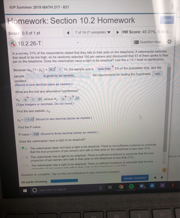 Solved IUP Summer 2019 MATH 217 - 821 Homework: Section 10.2 | Chegg.com