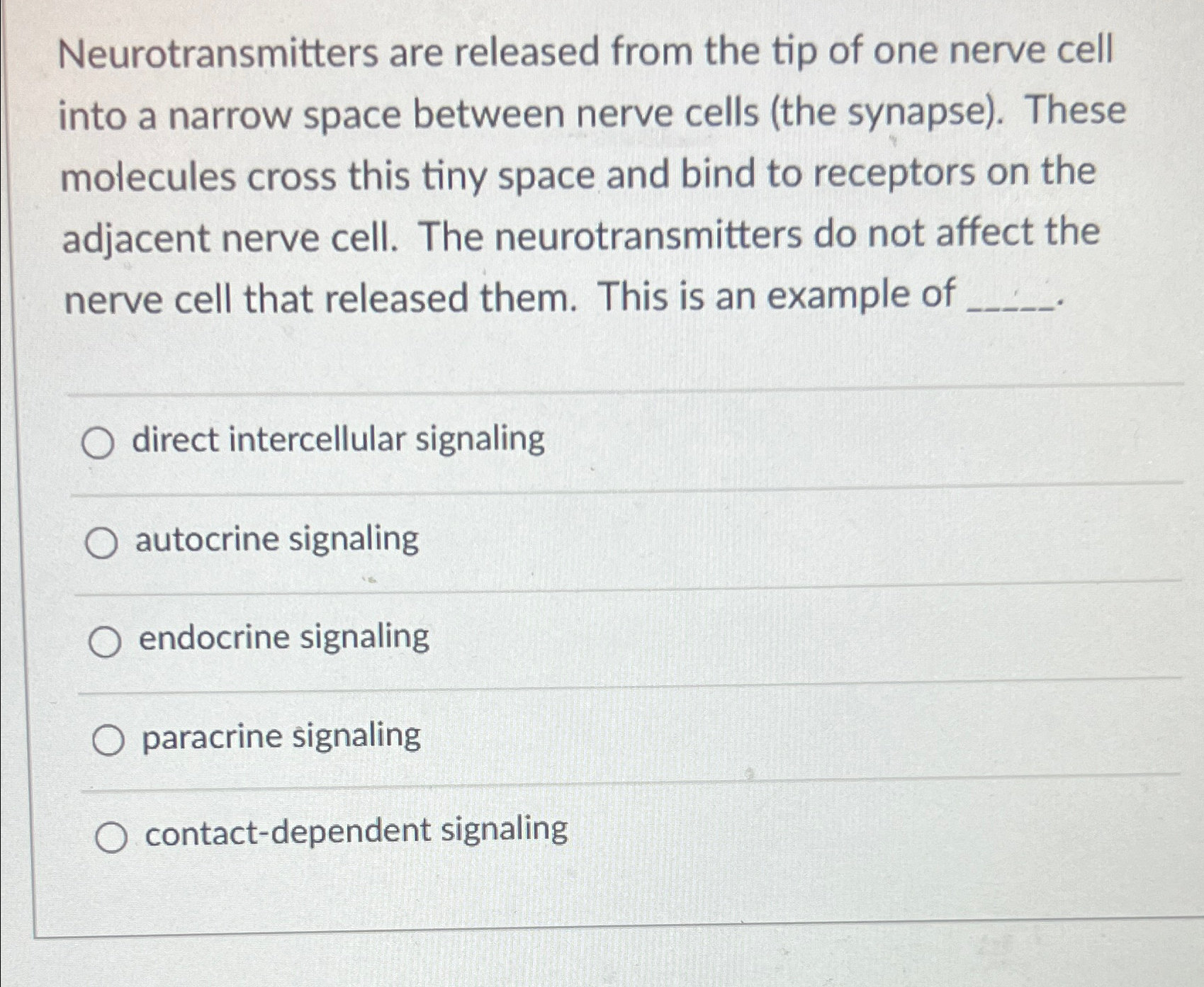 Solved Neurotransmitters are released from the tip of one | Chegg.com