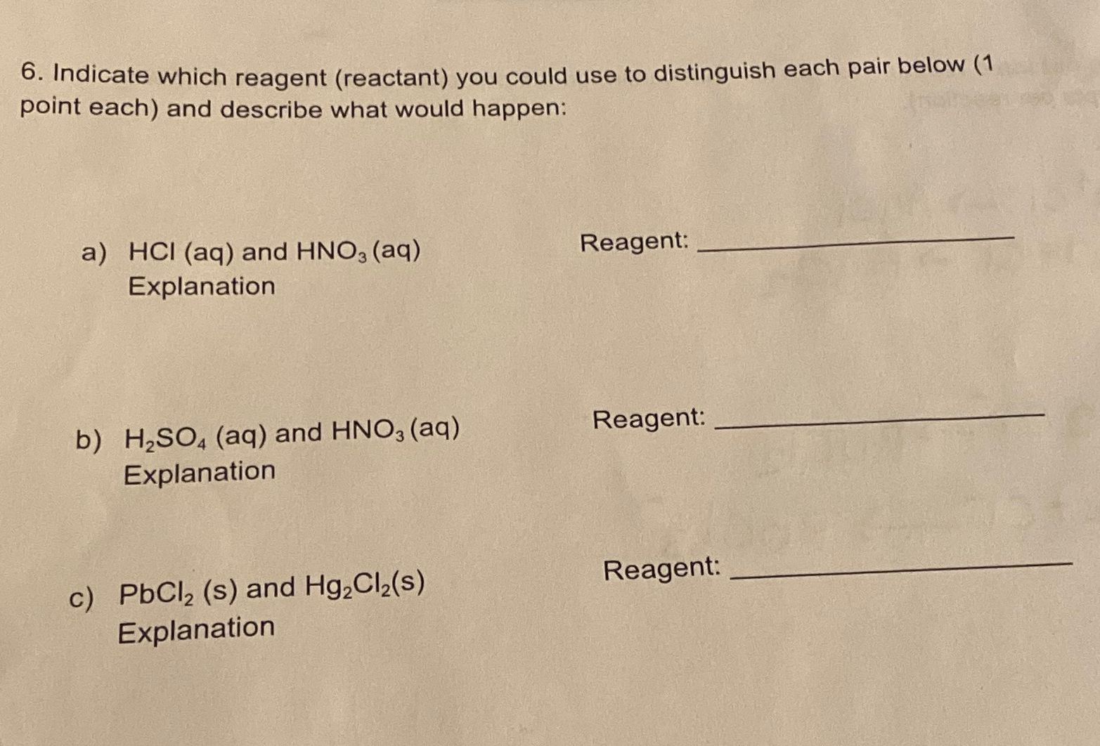 Solved Indicate which reagent (reactant) ﻿you could use to | Chegg.com