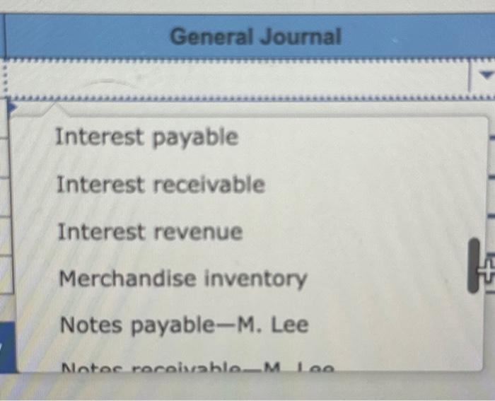 Solved Accounts payable-M. Lee Accounts receivable-M. Lee | Chegg.com