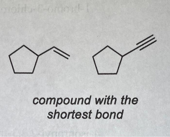 Solved compound with the shortest bond | Chegg.com