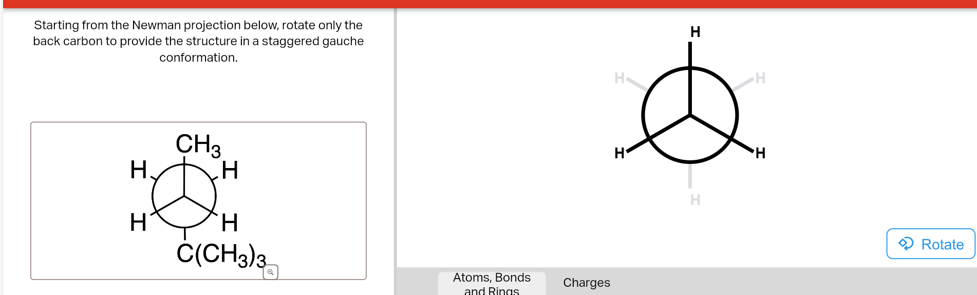 Solved Starting from the Newman projection below, rotate | Chegg.com
